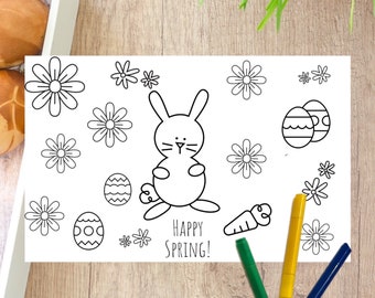 PRINTABLE Spring Easter Coloring Page, DIY Print & Color - Etsy