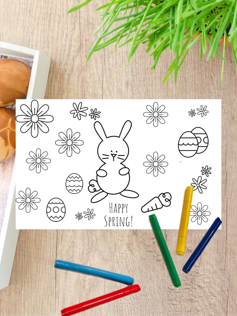 PRINTABLE Spring Easter Coloring Page, DIY Print & Color - Etsy