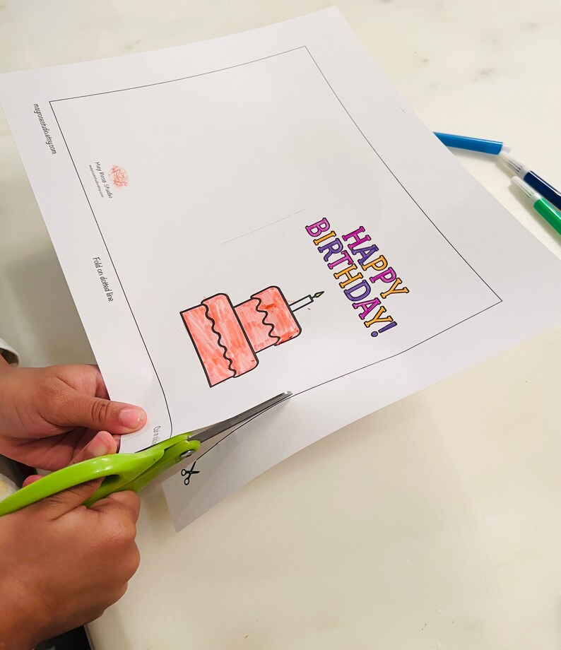 PRINTABLE Happy Birthday Card, Birthday Cake Card, Birthday Card for ...