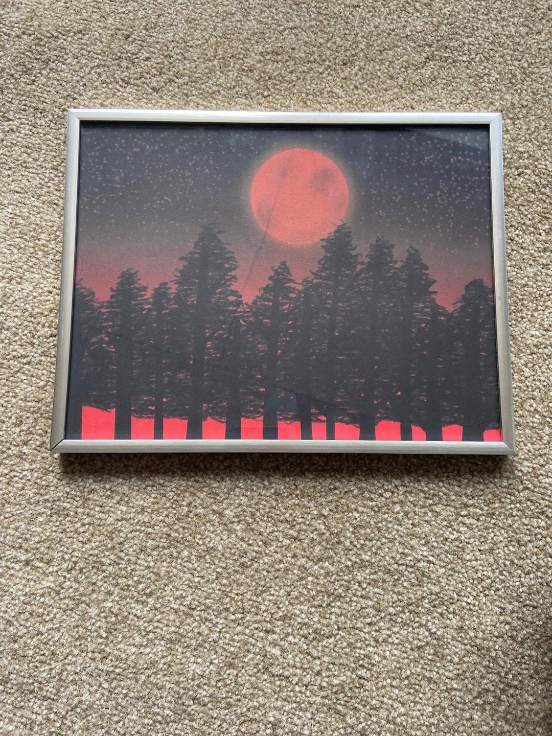 Blood Moon Landscape Art Print - Etsy