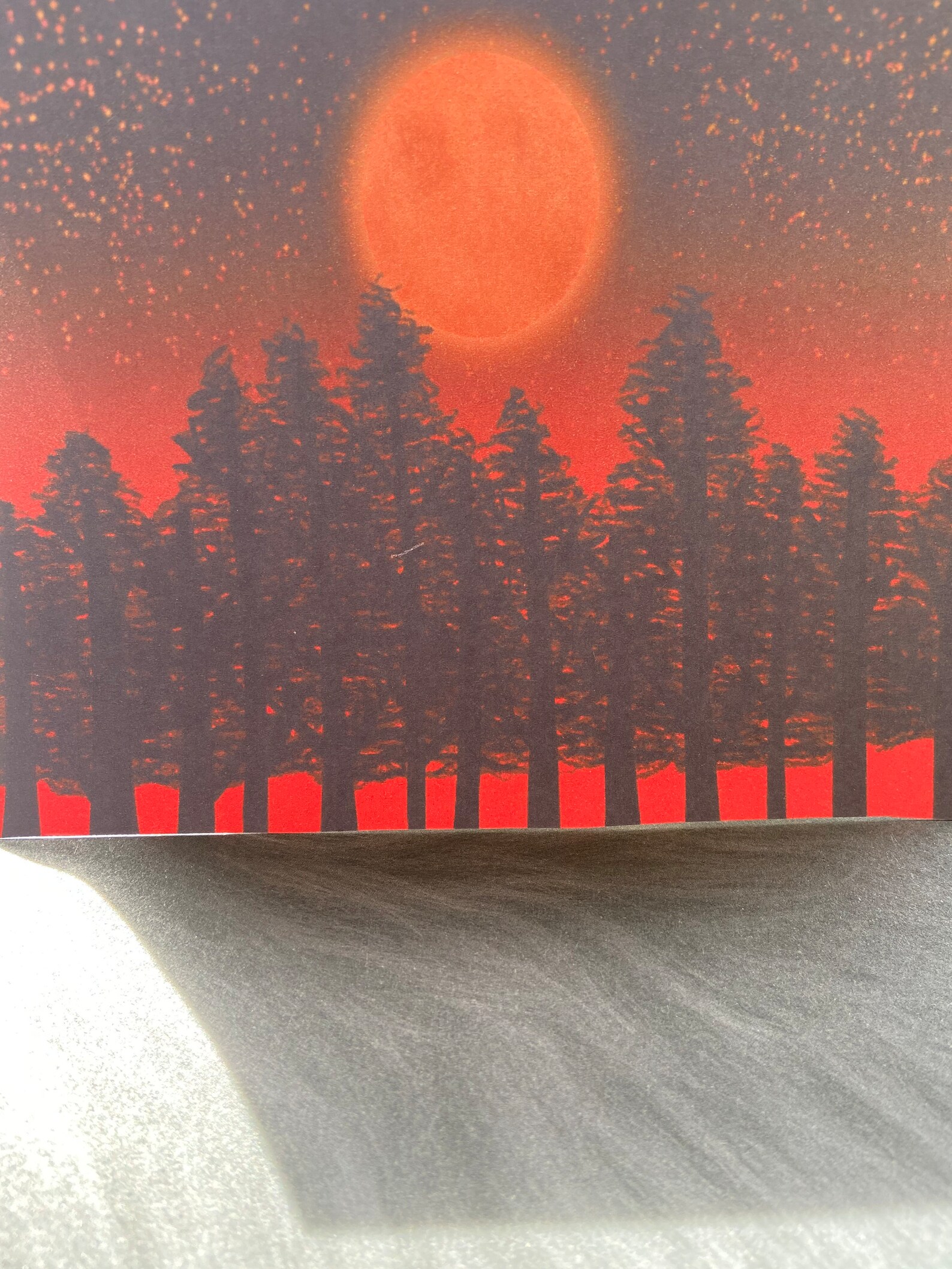 Blood Moon Landscape Greeting Card With Sentiment - Etsy
