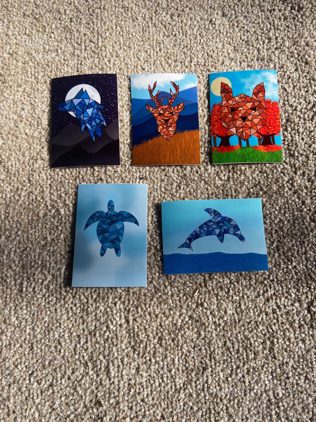 Geometric Animals Sticker Pack - Etsy