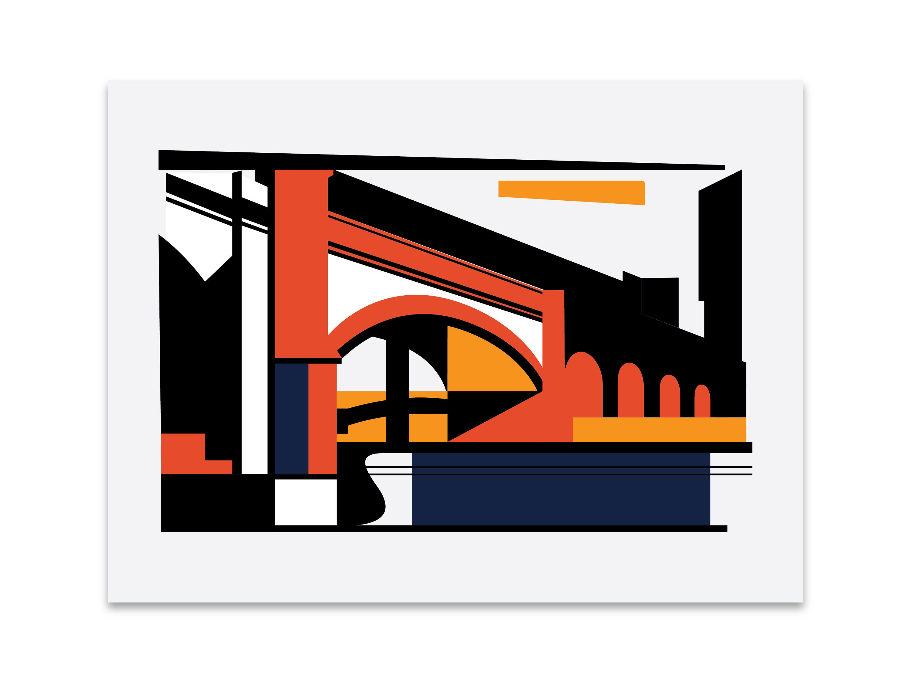 Manchester Castlefield Canal Bauhaus Art. A4 Giclée Print of Original ...