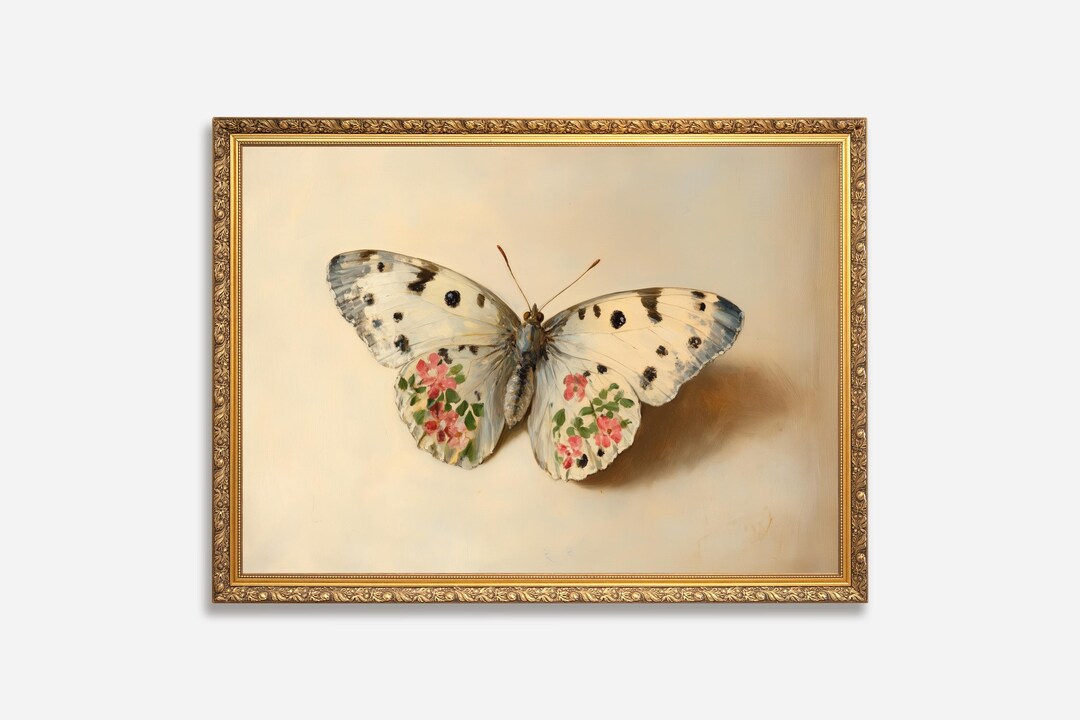 Vintage Butterfly Collage Print: Rustic Cottagecore Wall Art (digital ...