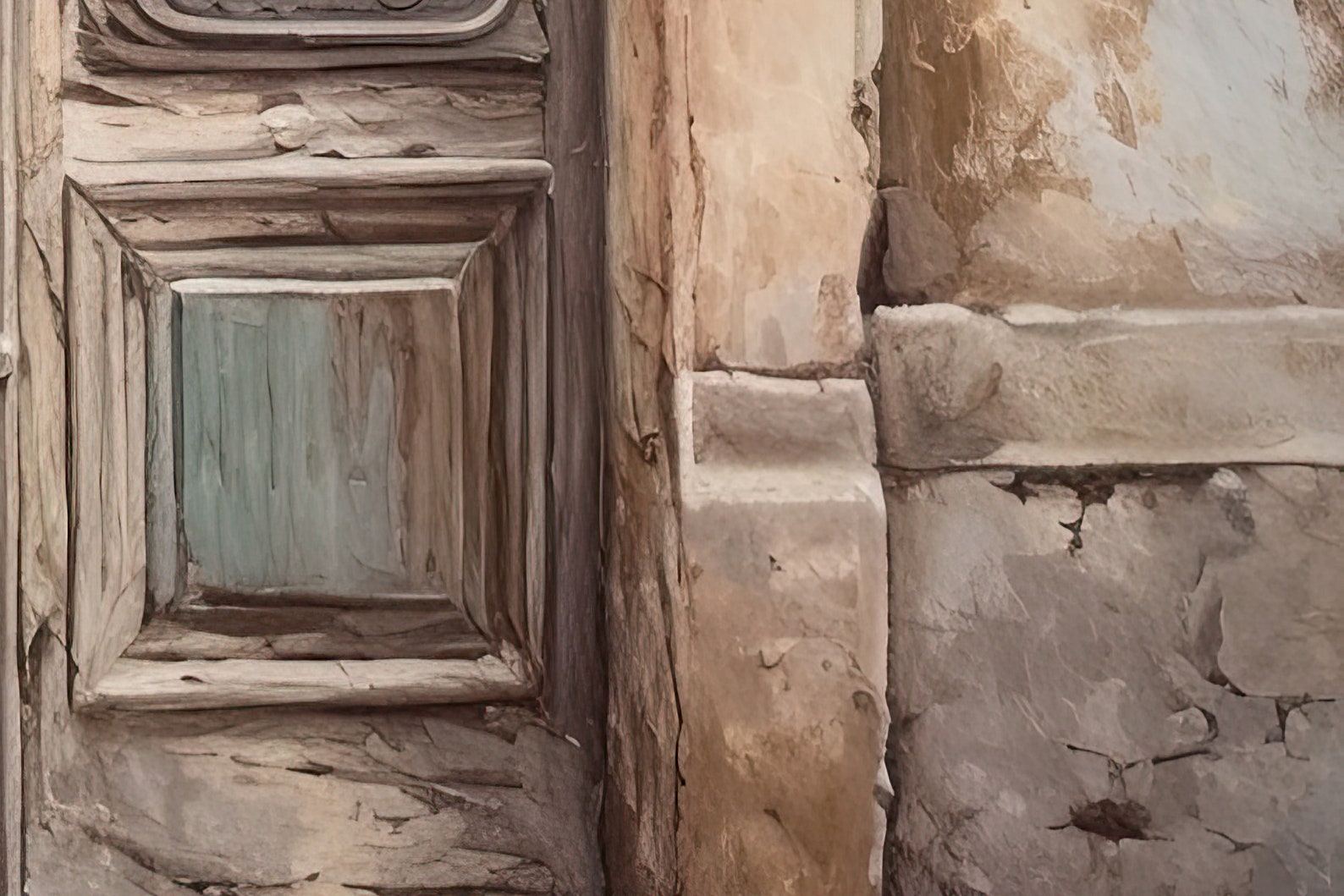 Printable Wall Art Oil Painting Rustic Art Style Countryside Door ...