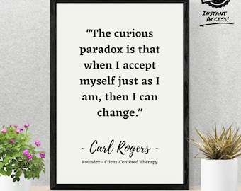 Carl Rogers Quote Psychology Art Poster Psychotherapist Gifts Office ...