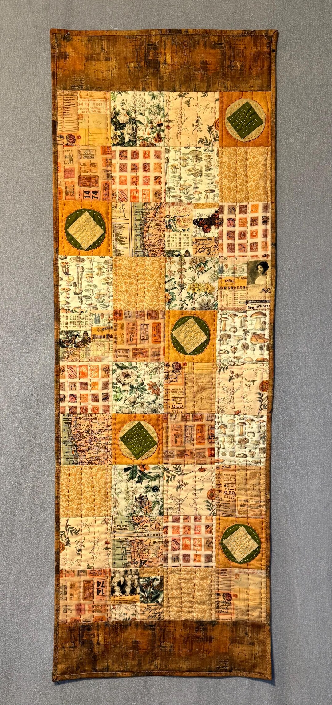 Table Runner, With Tim Holtz Fabric and Hand Sewn Top Stitching - Etsy