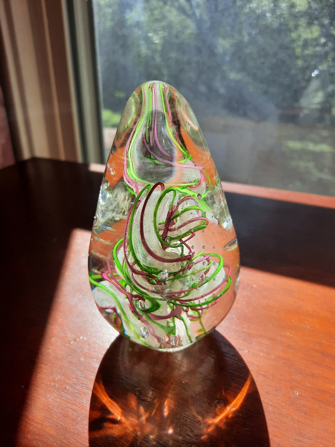 Rare Vintage Signed Peter Patterson Handcrafted Art Glass Egg/cone ...