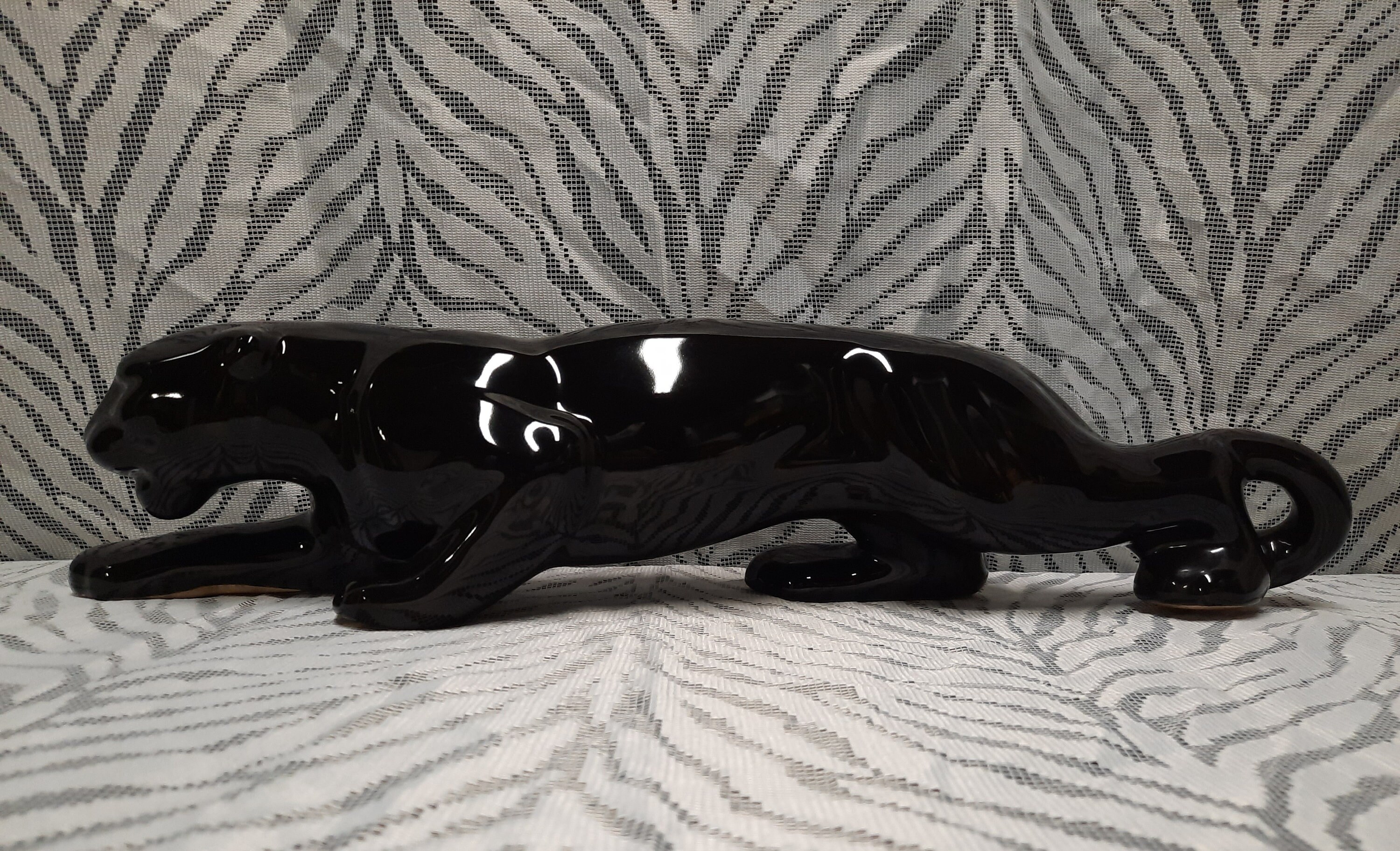 Majestic Vintage MCM 21 Inch Ceramic Black Panther Statue - Etsy