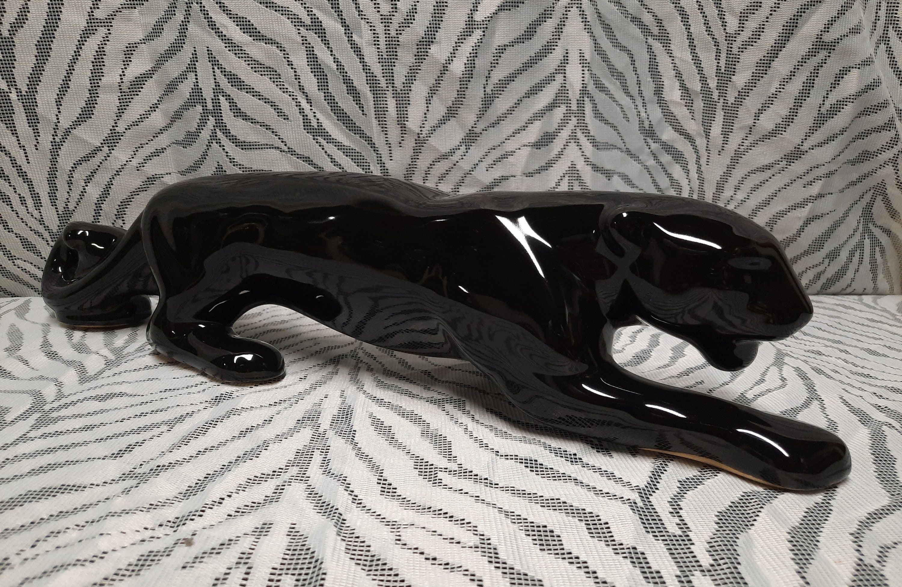 Majestic Vintage MCM 21 Inch Ceramic Black Panther Statue - Etsy