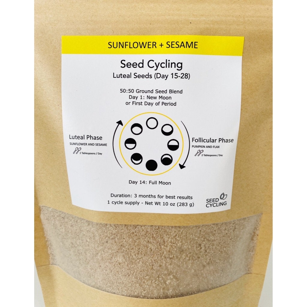 Organic Seed Cycling Kit: Raw Pre-ground Pumpkin, Flax, Sunflower ...