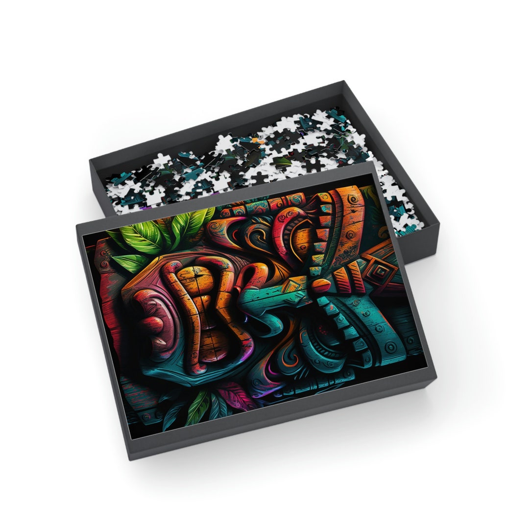 Two Face Tiki Puzzle (96, 252, 500, 1000-piece) - Etsy
