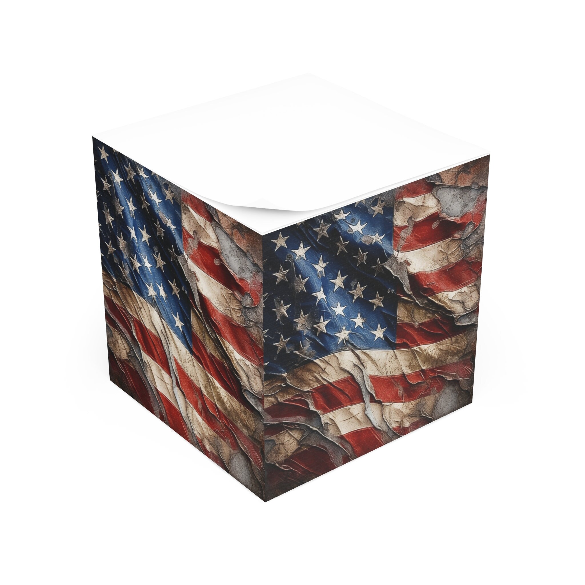 Distressed American Flag Note Cube - Etsy