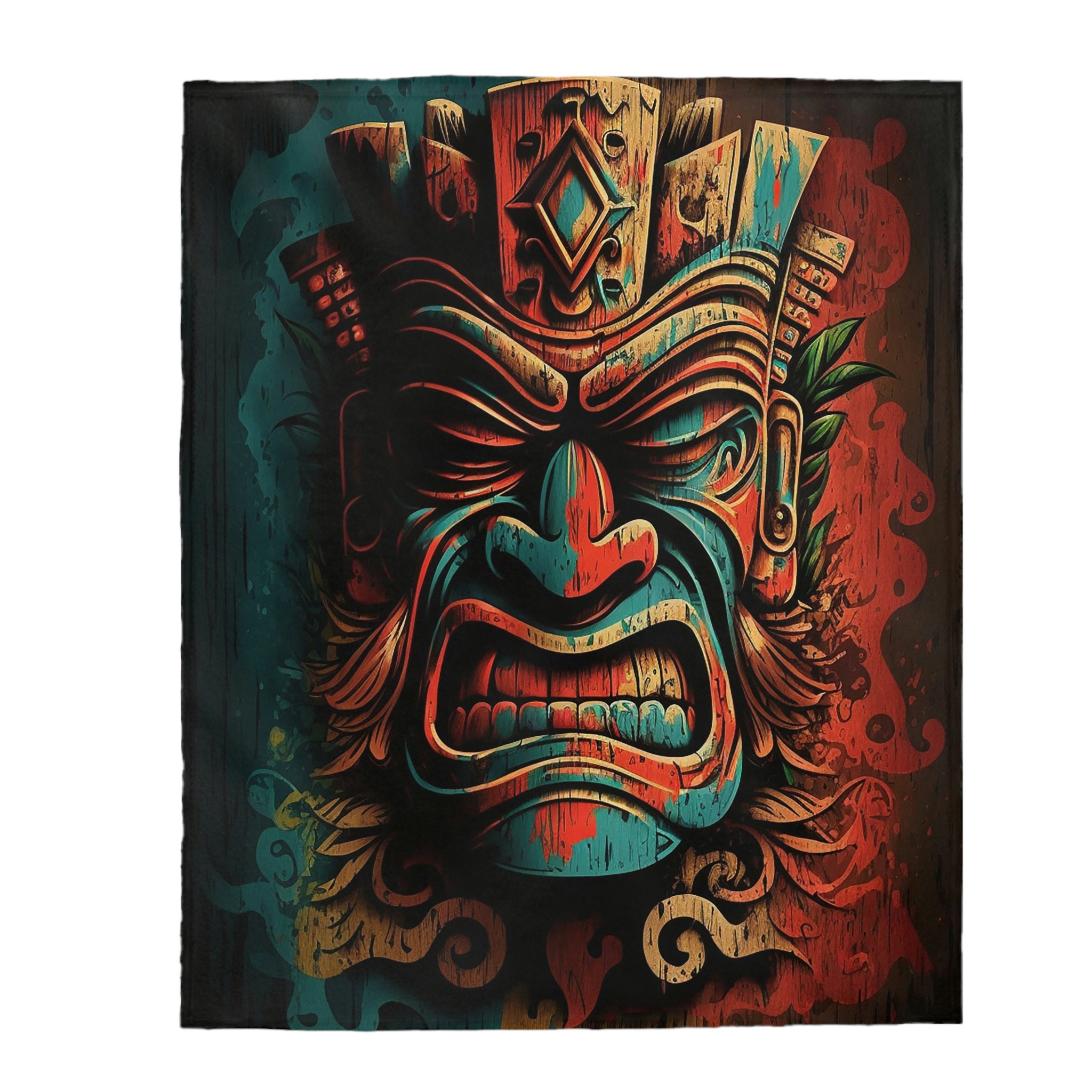 Angry Tiki Velveteen Plush Blanket - Etsy