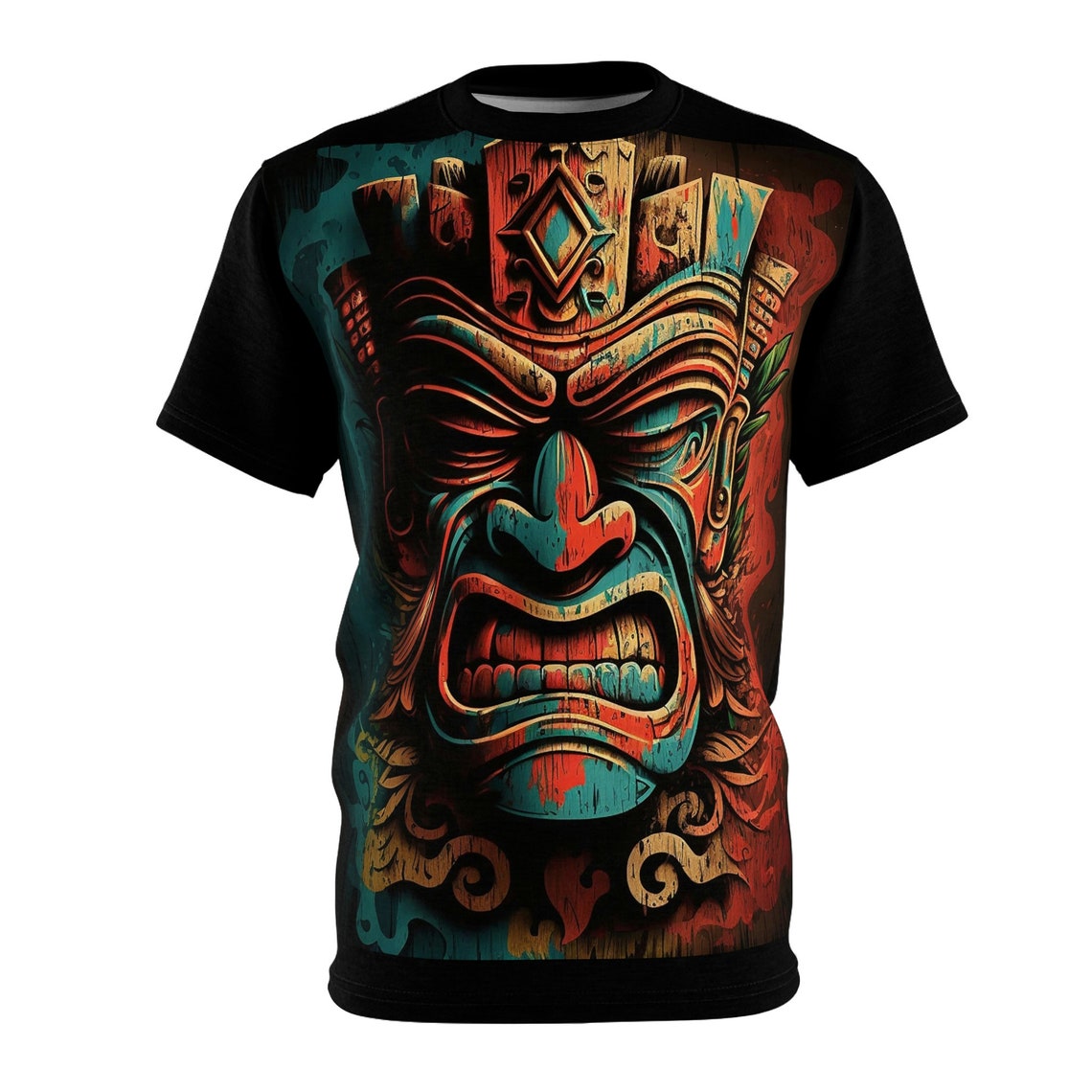 Angry Tiki Unisex AOP Cut & Sew Tee - Etsy