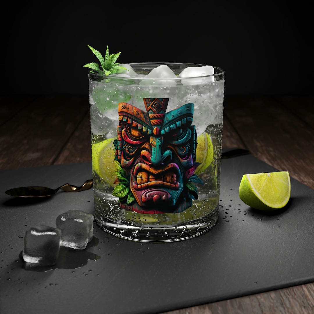 Two Face Tiki Bar Glass - Etsy