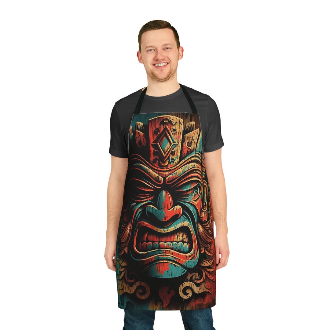Angry Tiki Apron - Etsy