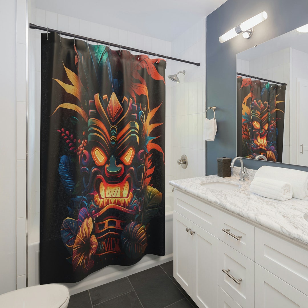 Fire Tiki Shower Curtains - Etsy