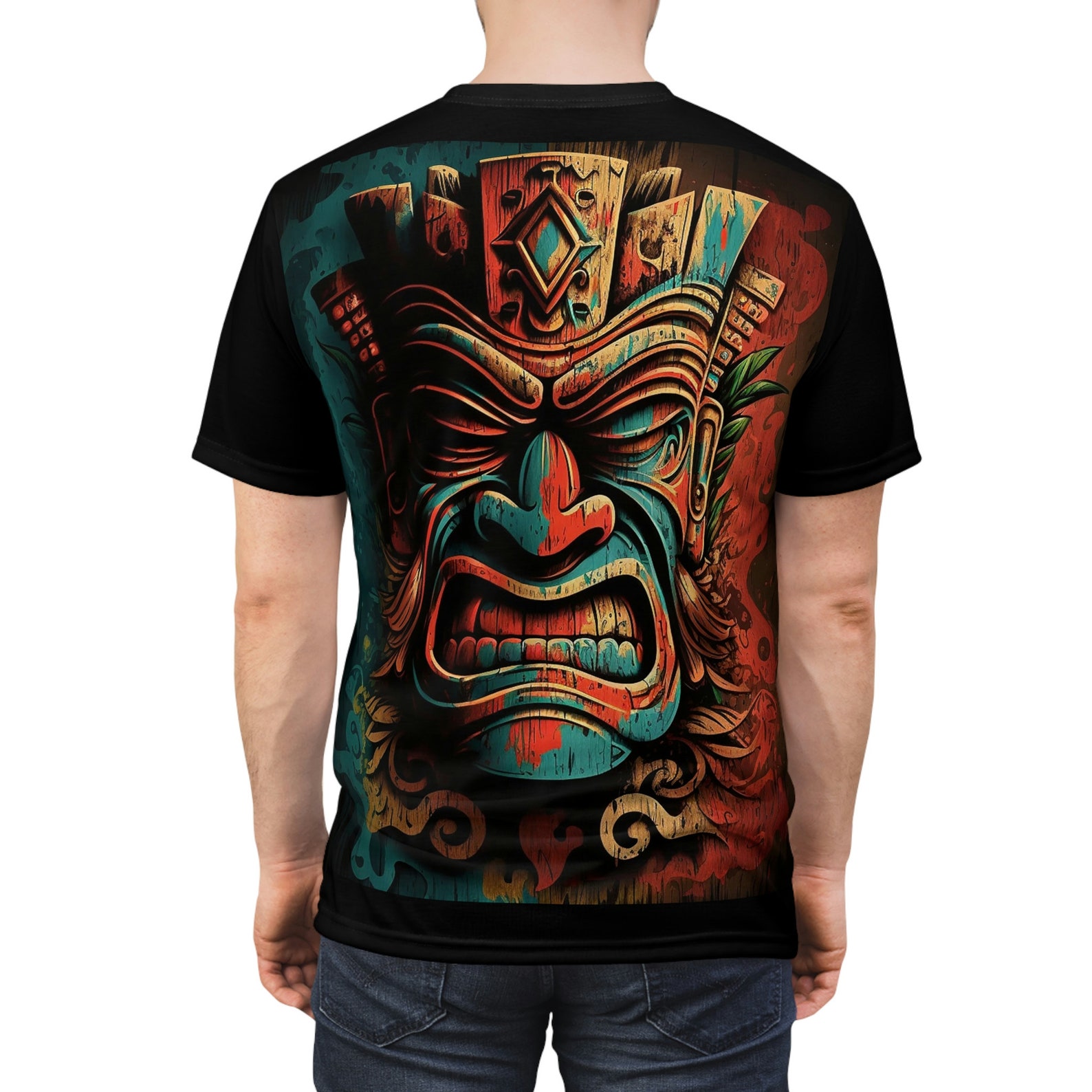 Angry Tiki Unisex AOP Cut & Sew Tee - Etsy