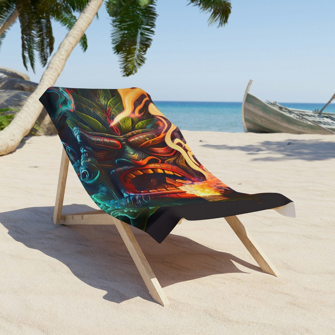 Possessed by Smoke Tiki Beach Towel - Etsy