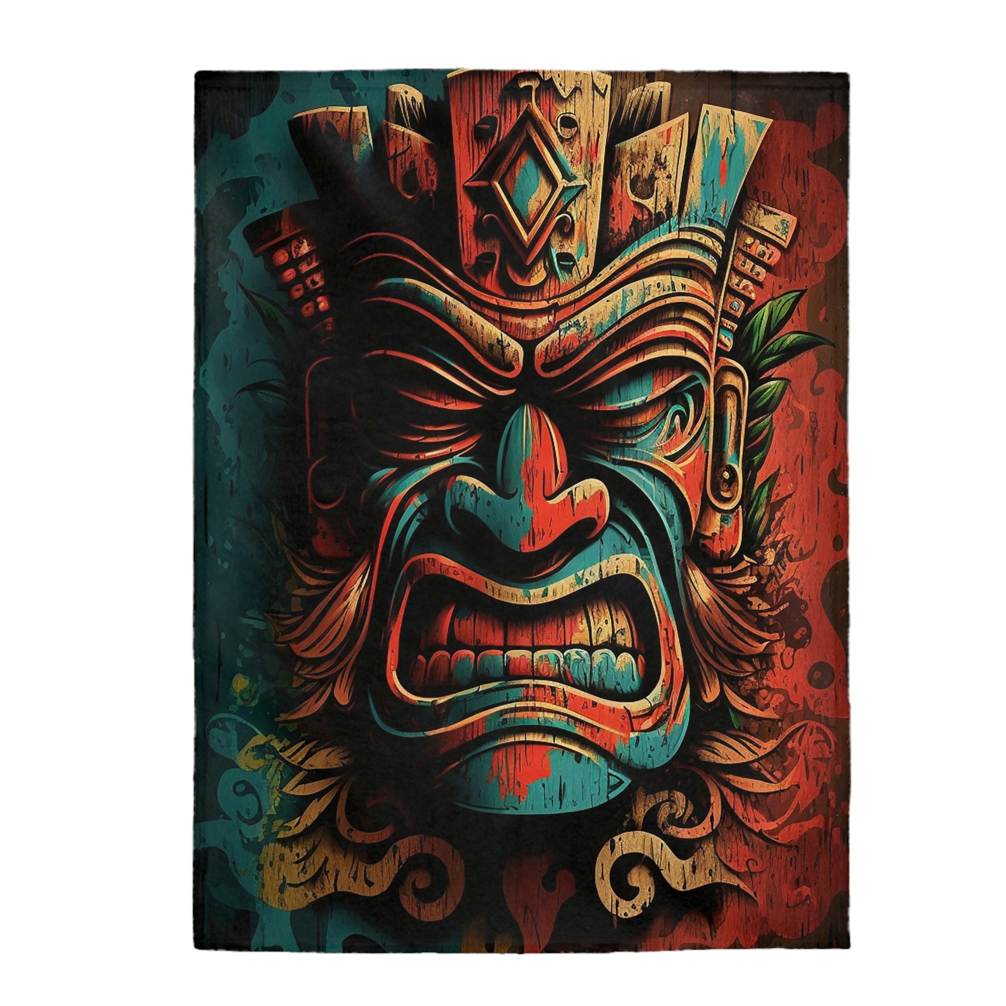 Angry Tiki Velveteen Plush Blanket - Etsy