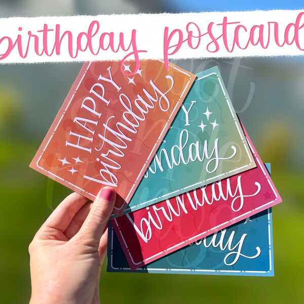 Birthday Postcard - Etsy