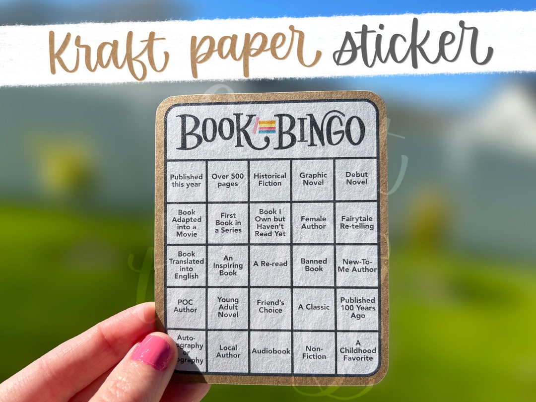 Book Bingo Sticker - Kraft Sticker, Book Bingo, Book Club Sticker, Gift ...