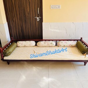 Indian Solid Teak Wooden Fine Carved Low Sitting Daybed/ Mughal Style ...