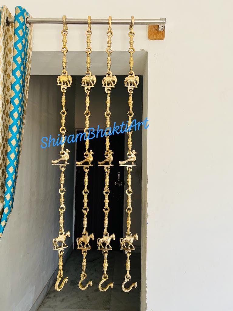 Handcrafted Brass Chain for Swing With Animal Figures, Pure Brass Swing ...