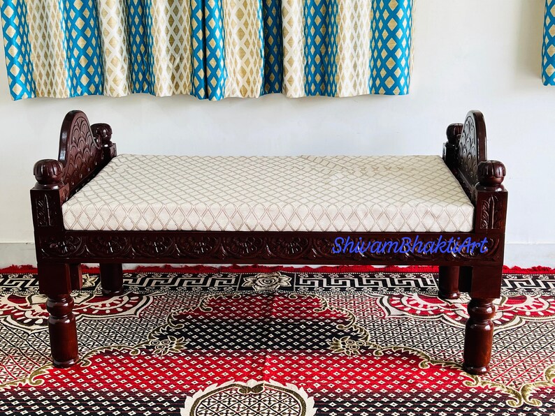 Indian Rosewood Diwan, Fine Carved Wooden Sofa - Etsy