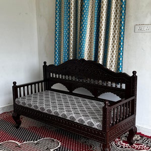 Indian Solid Teak Wooden Diwan/ Wooden Sofa/ Indian Fine Carved Diwan ...