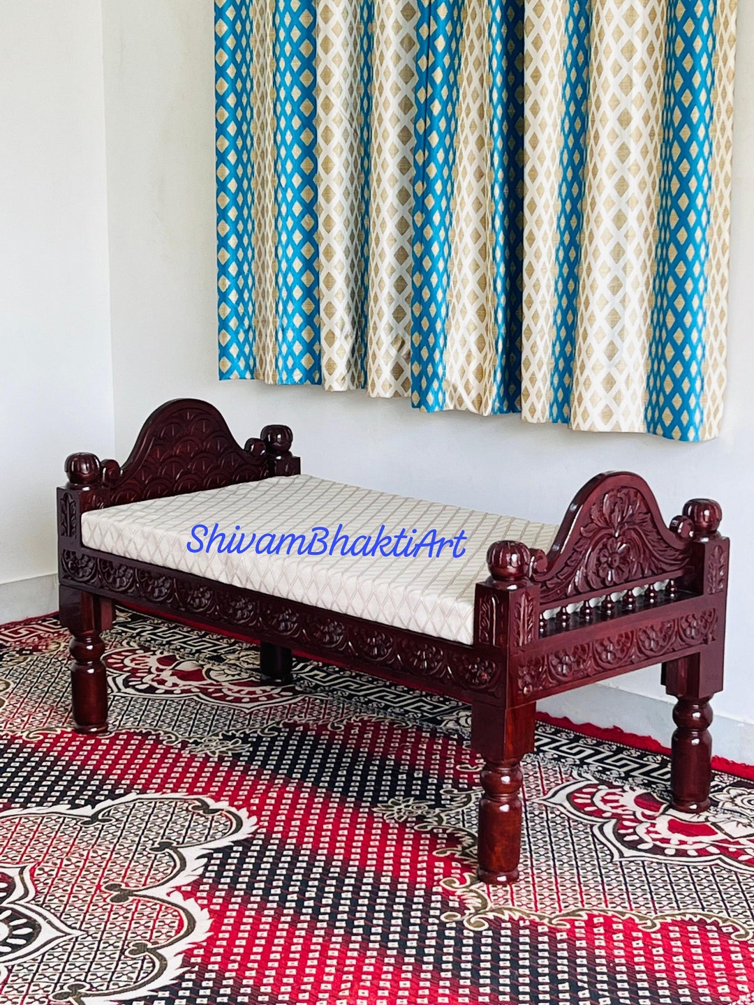 Indian Rosewood Diwan, Fine Carved Wooden Sofa - Etsy