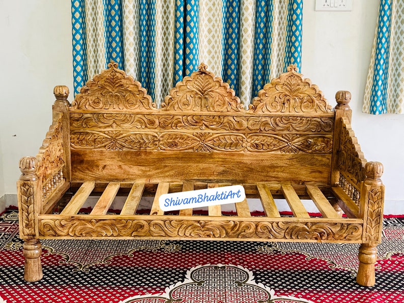 Wooden Diwan/ Wooden Sofa/ Indian Fine Carved Diwan/ Free Delivery ...