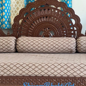 Indian Solid Teak Wooden Fine Carved Diwan/ Wooden Sofa/ Indian Fine ...