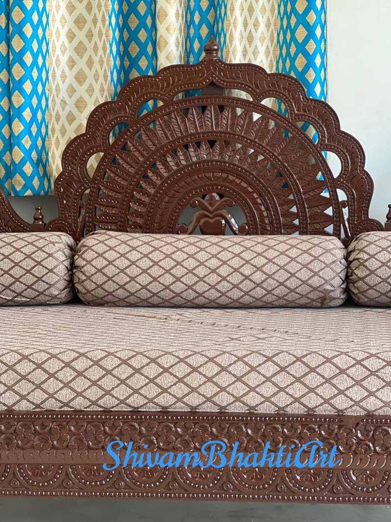 Indian Solid Teak Wooden Fine Carved Diwan/ Wooden Sofa/ Indian Fine ...