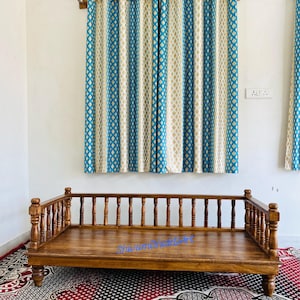 Indian Solid Wooden Fine Carved Low Sitting Daybed/ Mughal Style Diwan ...