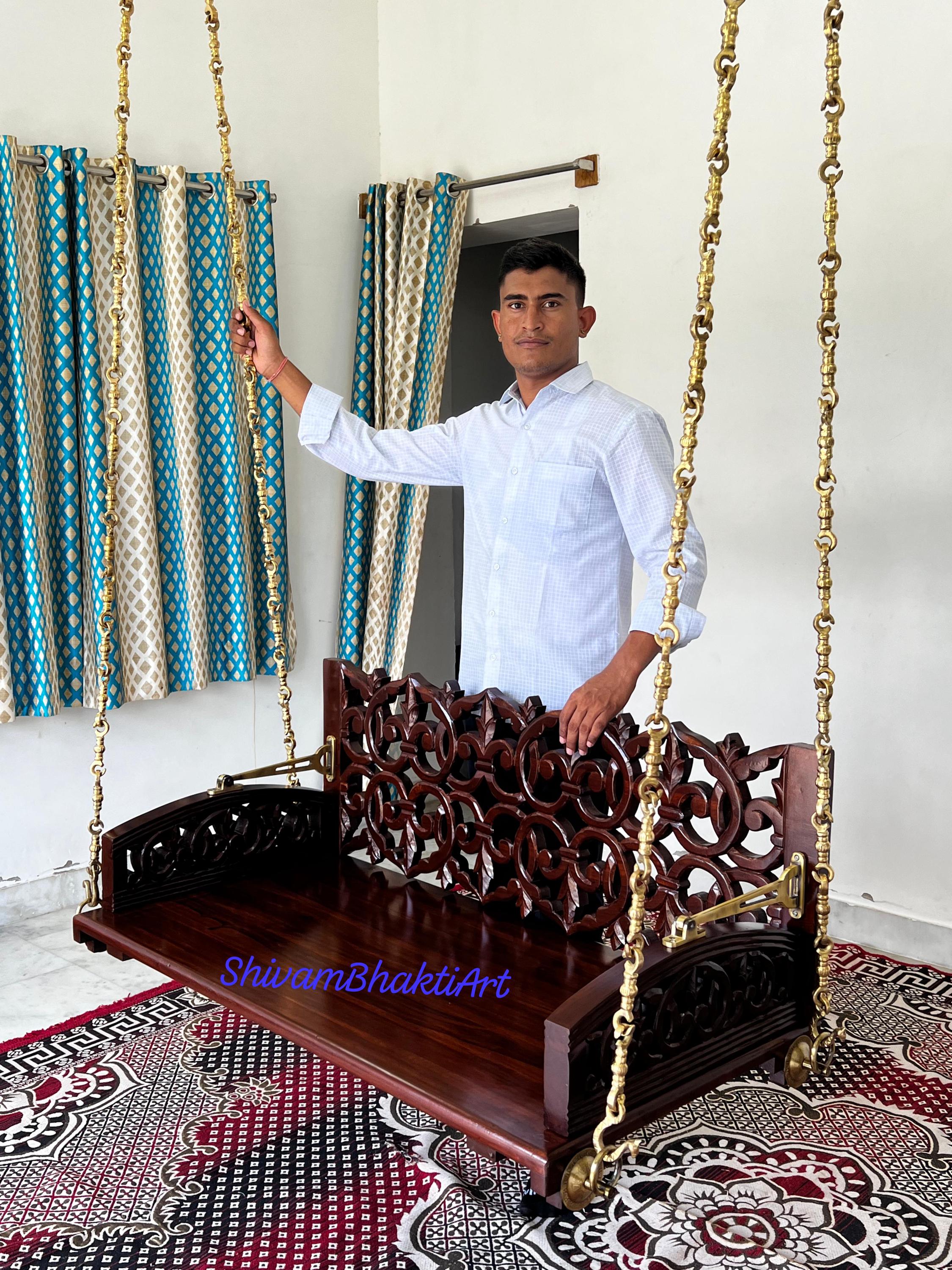 Handcrafted Teak Wooden Ceiling Swing - Etsy