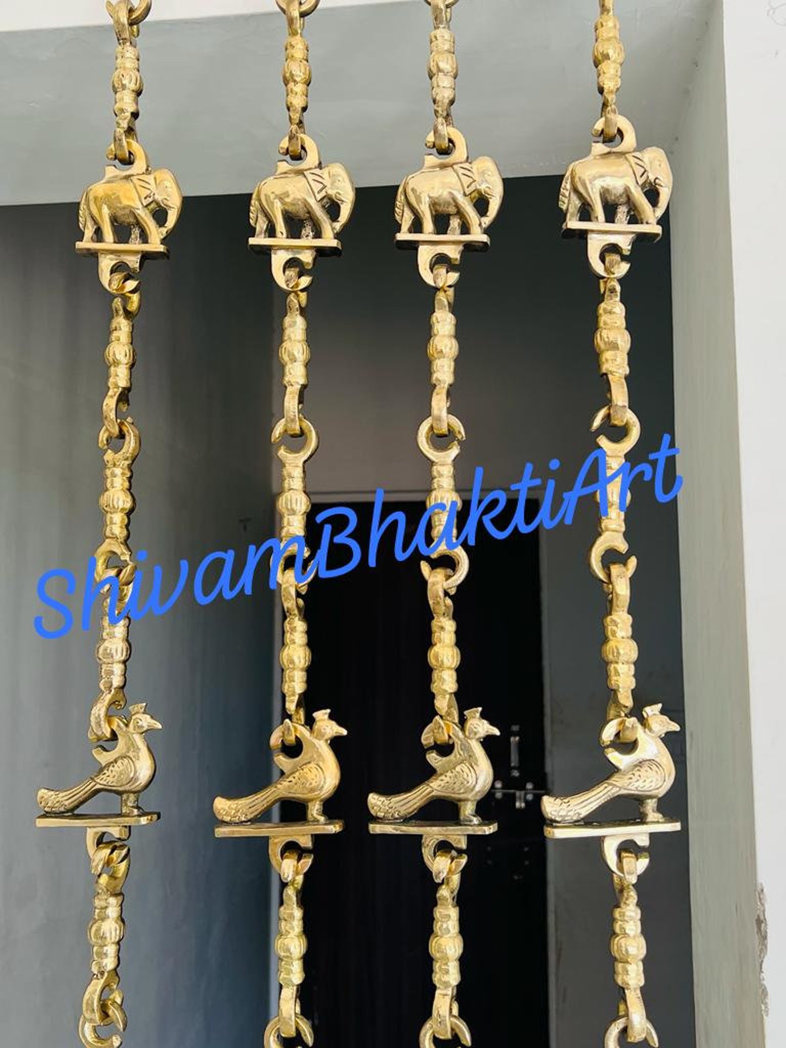 Handcrafted Brass Chain for Swing With Animal Figures, Pure Brass Swing ...