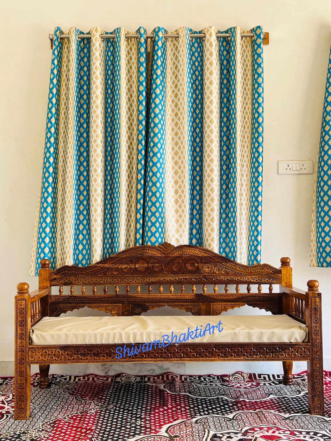 Indian Solid Rosewood Diwan/ Wooden Sofa/ Indian Fine Carved Diwan ...