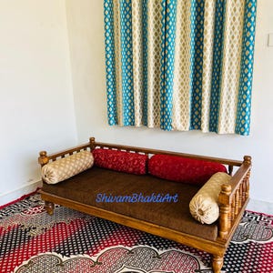 Indian Solid Wooden Fine Carved Low Sitting Daybed/ Mughal Style Diwan ...