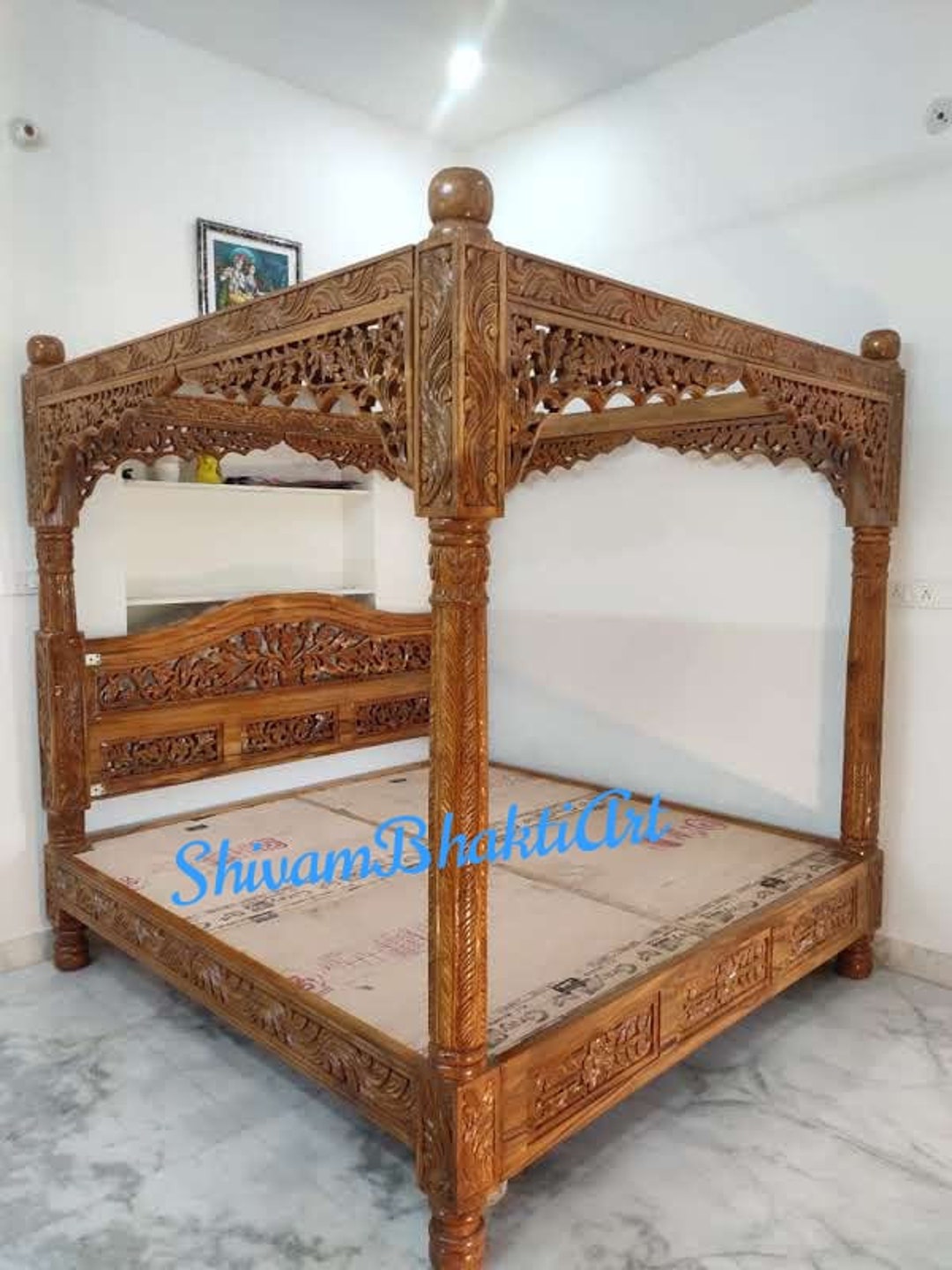 Handmade Teak Wooden Fine Carved King Size Poster Bed Wooden Carved Poster Bed Luxury Poster Bed for VIP Home Free Shipping Etsy