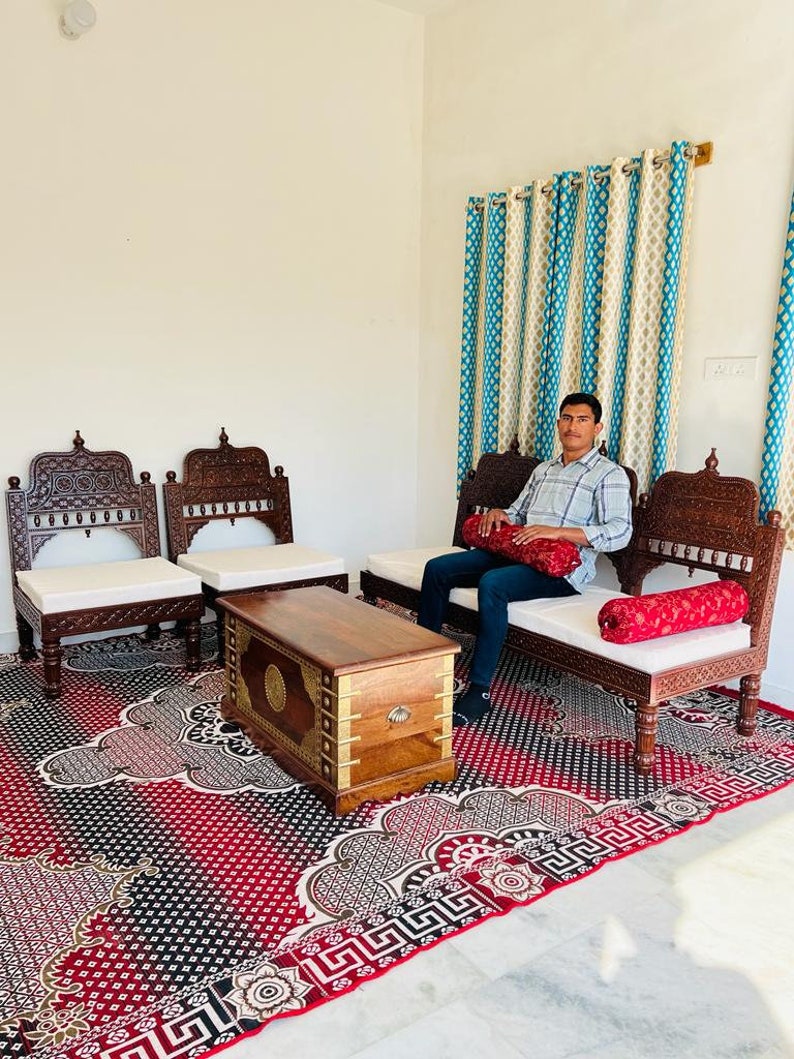 Wooden Diwan Set/ Wooden Sofa Set/ Indian Fine Carved Diwan/ Free ...