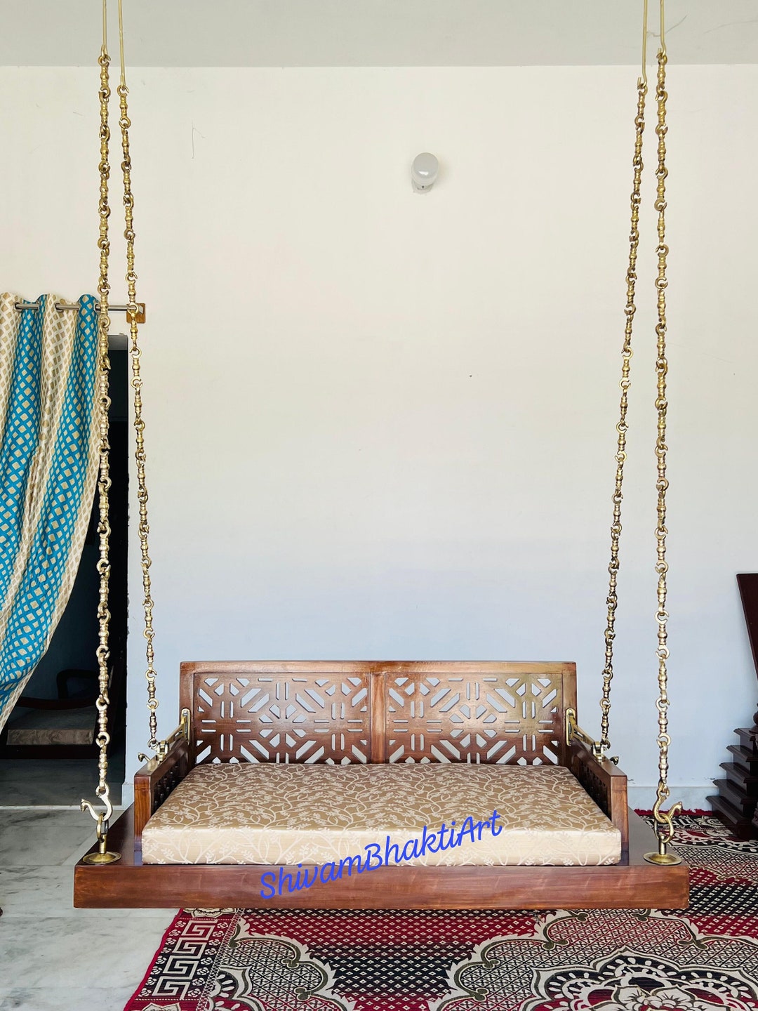 Teak Wooden Reversible Swing,teak Wooden Ceiling Swing /teak Swing ...