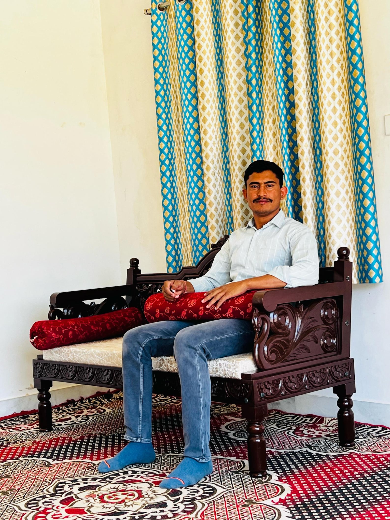 Indian Teak Wood Diwan: Hand-carved Wooden Sofa - Etsy