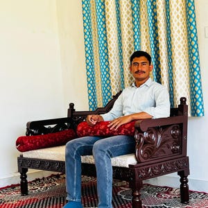Indian Teak Wood Diwan: Hand-carved Wooden Sofa - Etsy