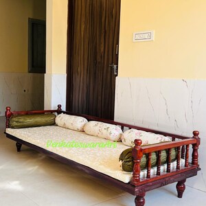 Indian Solid Teak Wooden Fine Carved Low Sitting Daybed/ Mughal Style ...