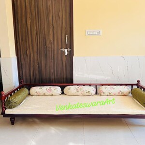 Indian Solid Teak Wooden Fine Carved Low Sitting Daybed/ Mughal Style ...
