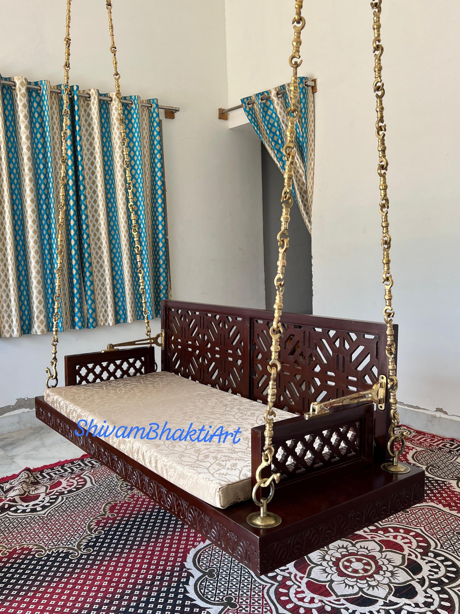 Teak Wooden Reversible Swing,teak Wooden Ceiling Swing /teak Swing ...