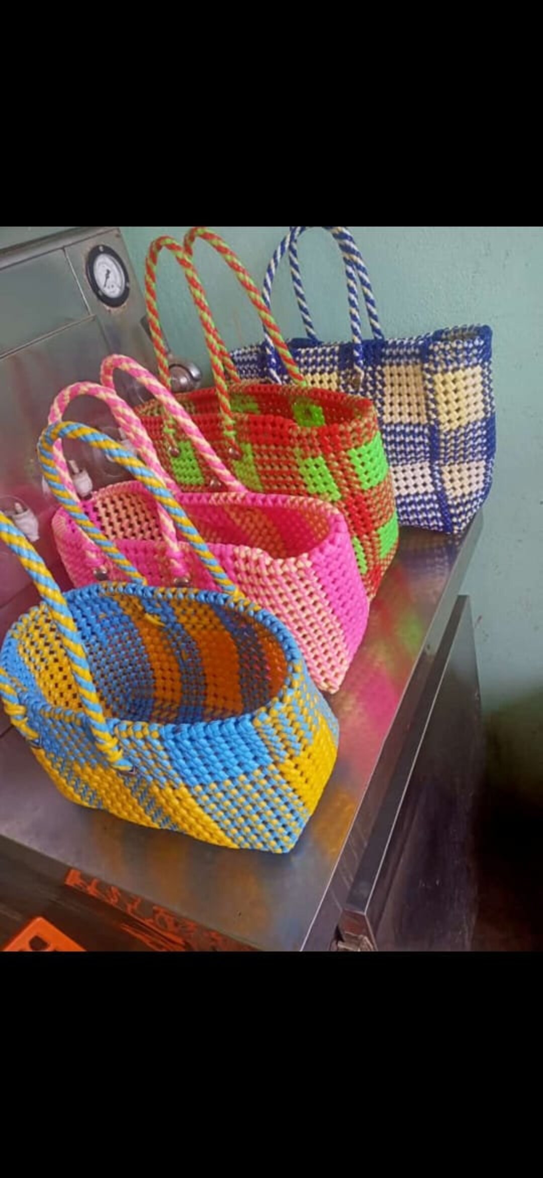 Purple & Light Yellow Plastic Wire Basket Supper Quality Shops India - Etsy