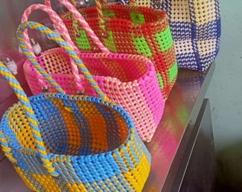 Purple & Light Yellow Plastic Wire Basket Supper Quality Shops India - Etsy
